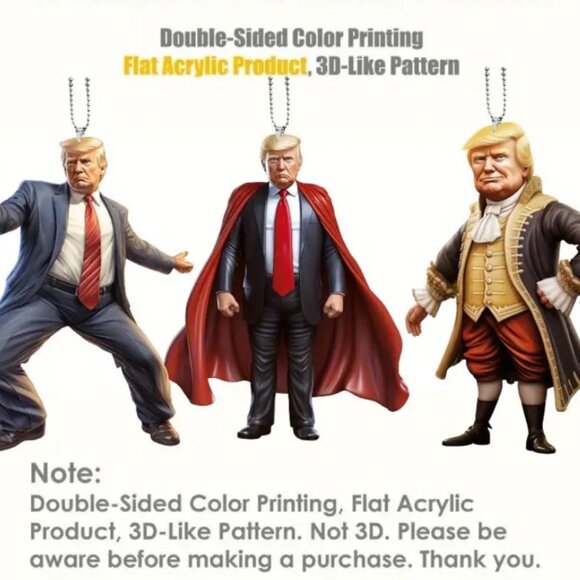 Trump | Other | President Trump Car Or Keychain Ornaments Acrylic 2d ...